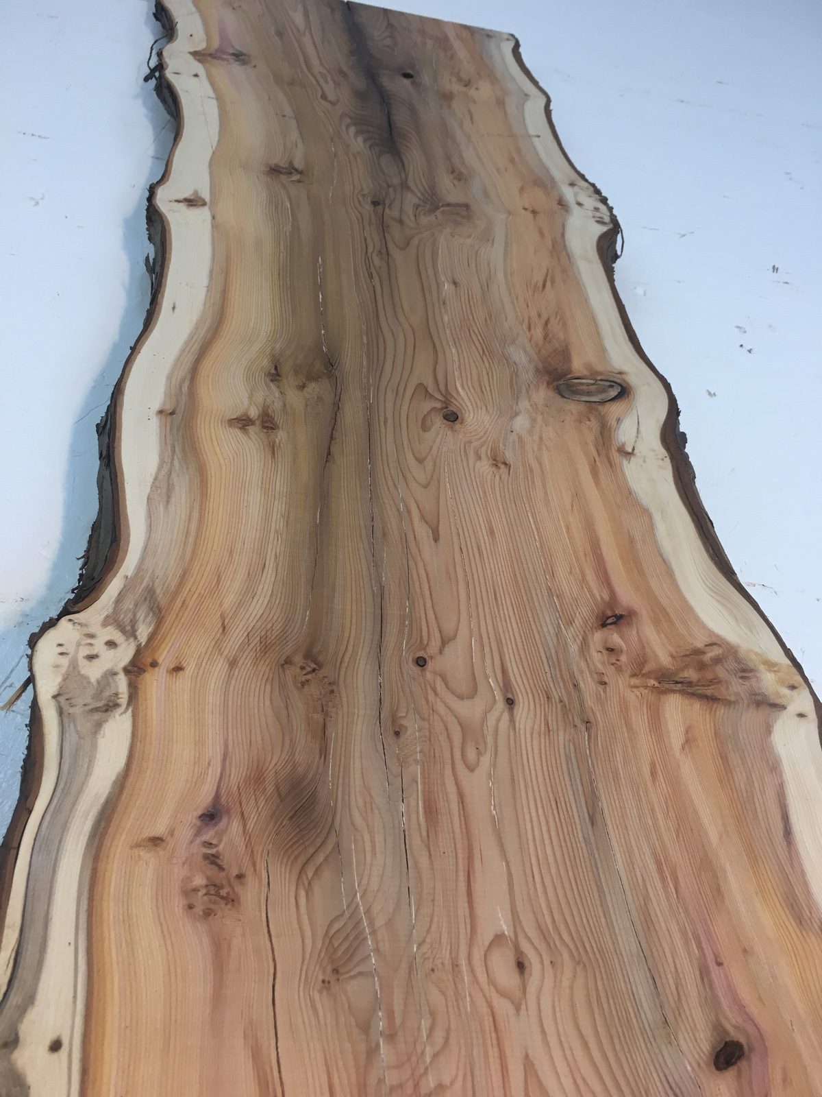 PIPPY YEW Natural Waney Live Edge Slab Wood Board
