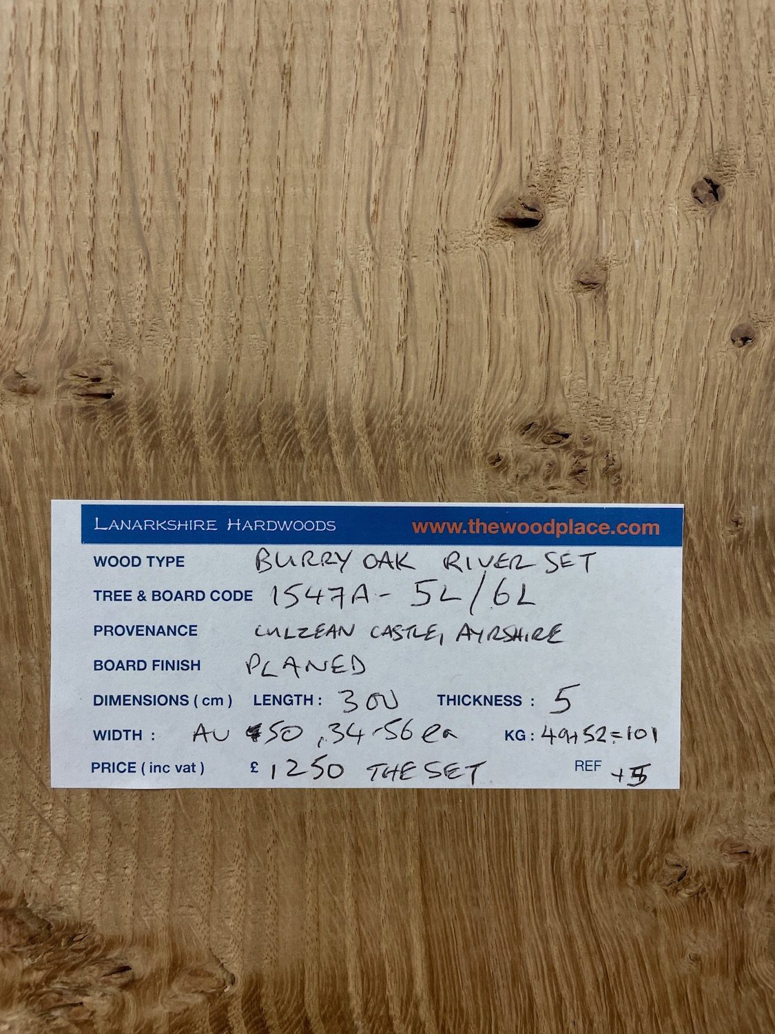 BURRY OAK River Table Set Single Waney Edge Dining Tabletops