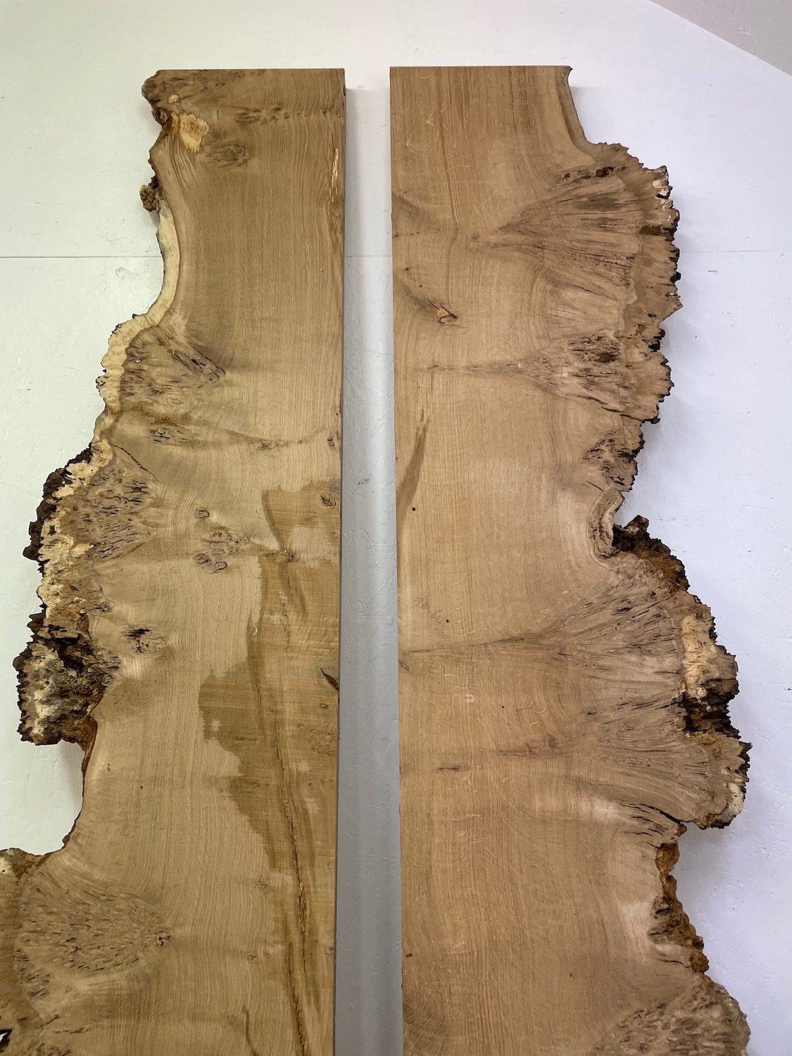 BURRY OAK River Table Set Single Waney Edge Dining Tabletops