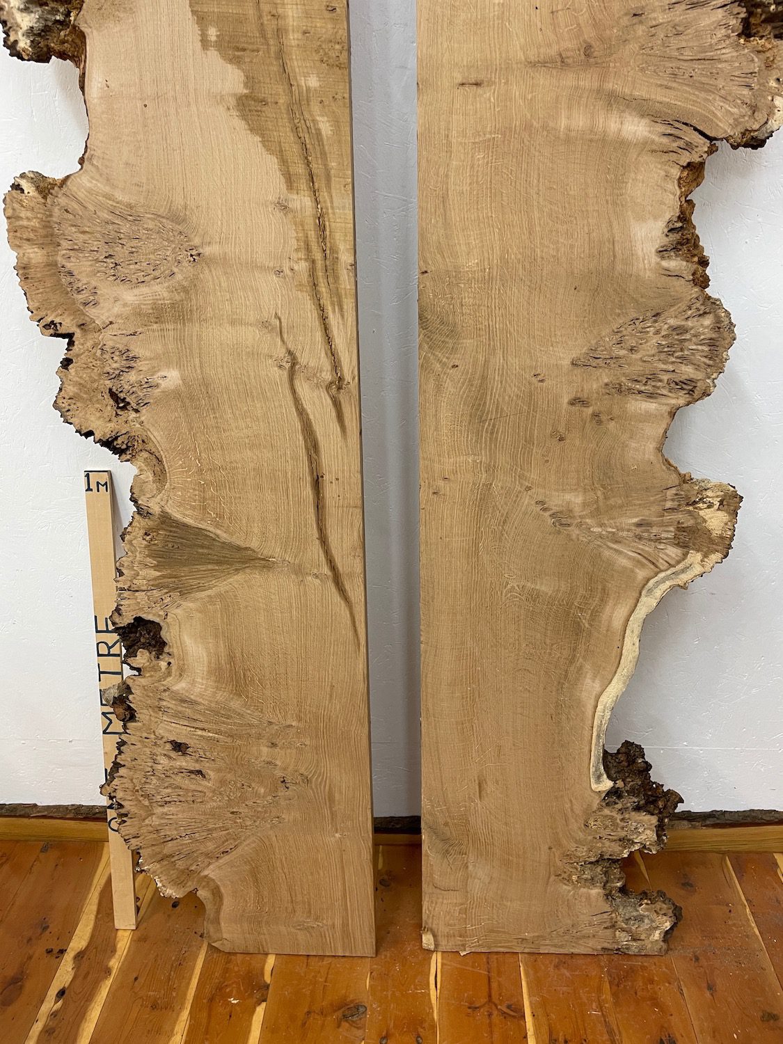 BURRY OAK River Table Set Single Waney Edge Dining Tabletops