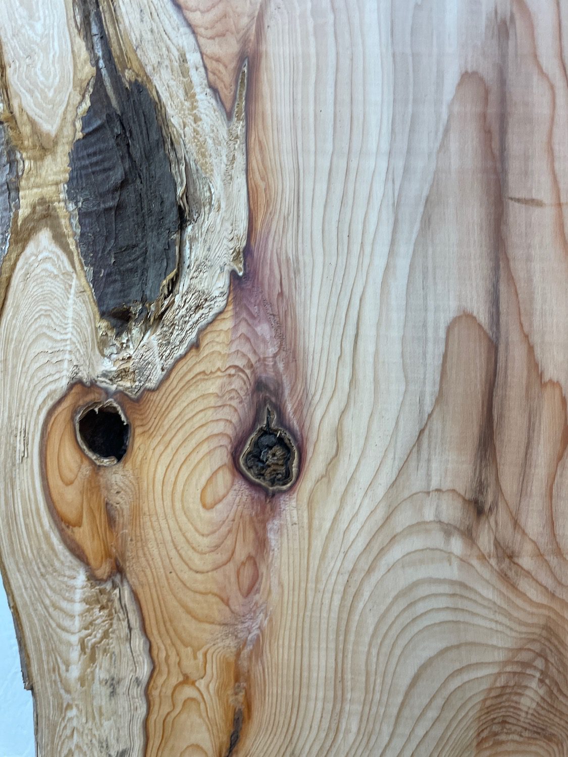 YEW Natural Waney Edge Slab Planed Finish Hardwood Board