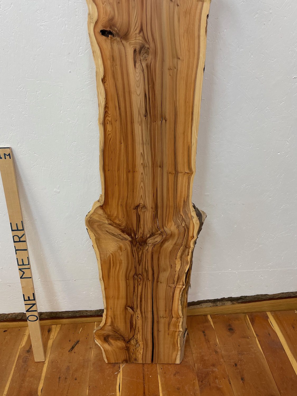 YEW Natural Waney Edge Slab Planed Finish Hardwood Board