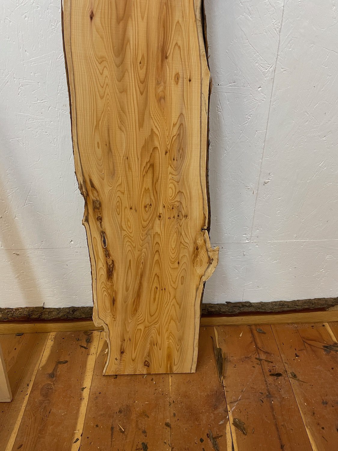 YEW Natural Waney Edge Slab Planed Finish Hardwood Board