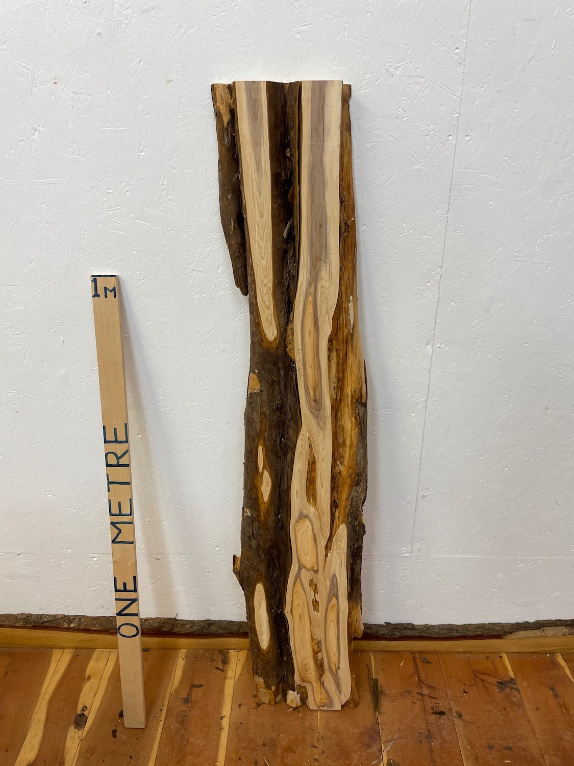 YEW Natural Waney Edge Slab Planed Finish Hardwood Board