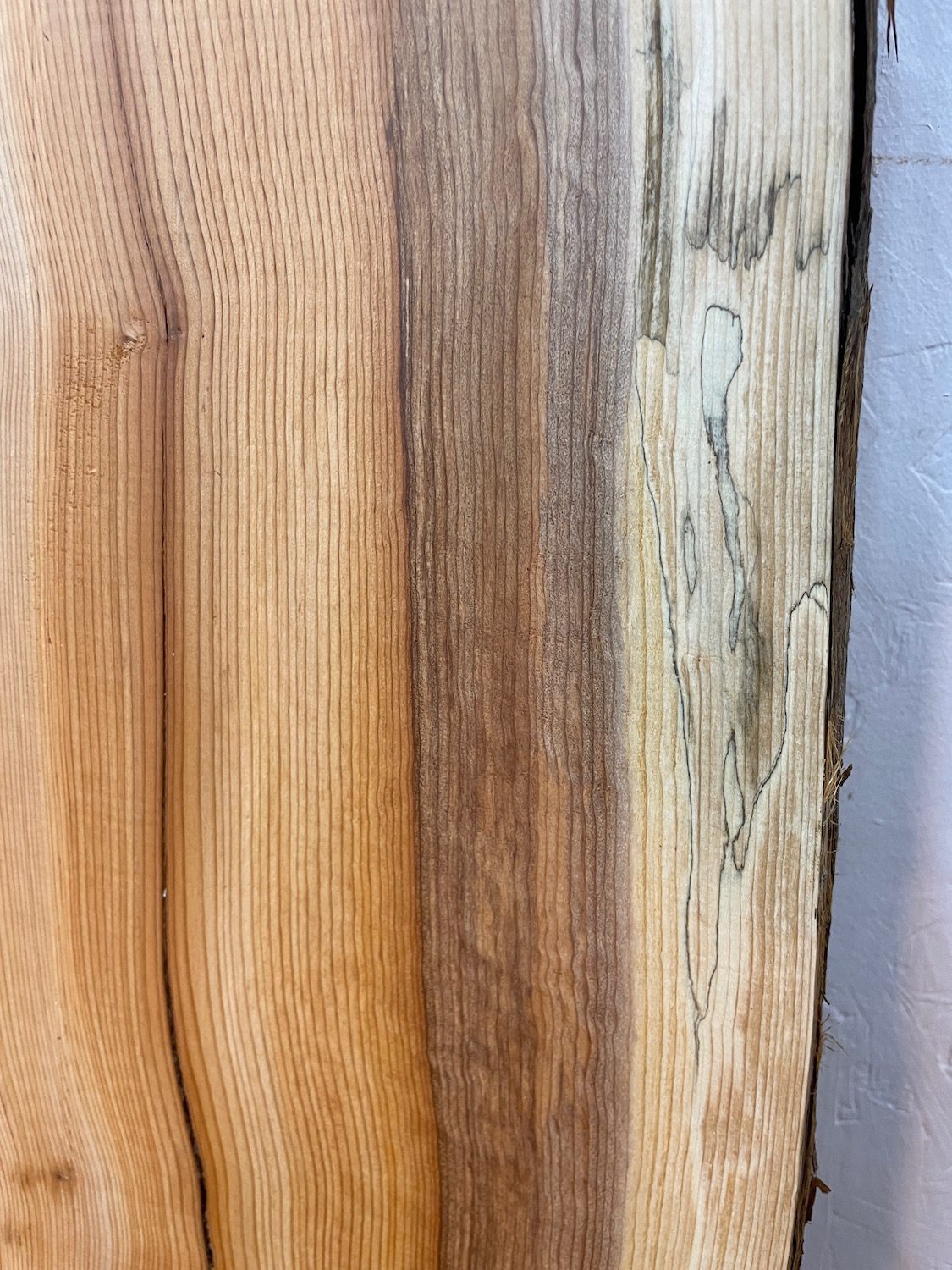 YEW Natural Waney Edge Slab Planed Finish Hardwood Board
