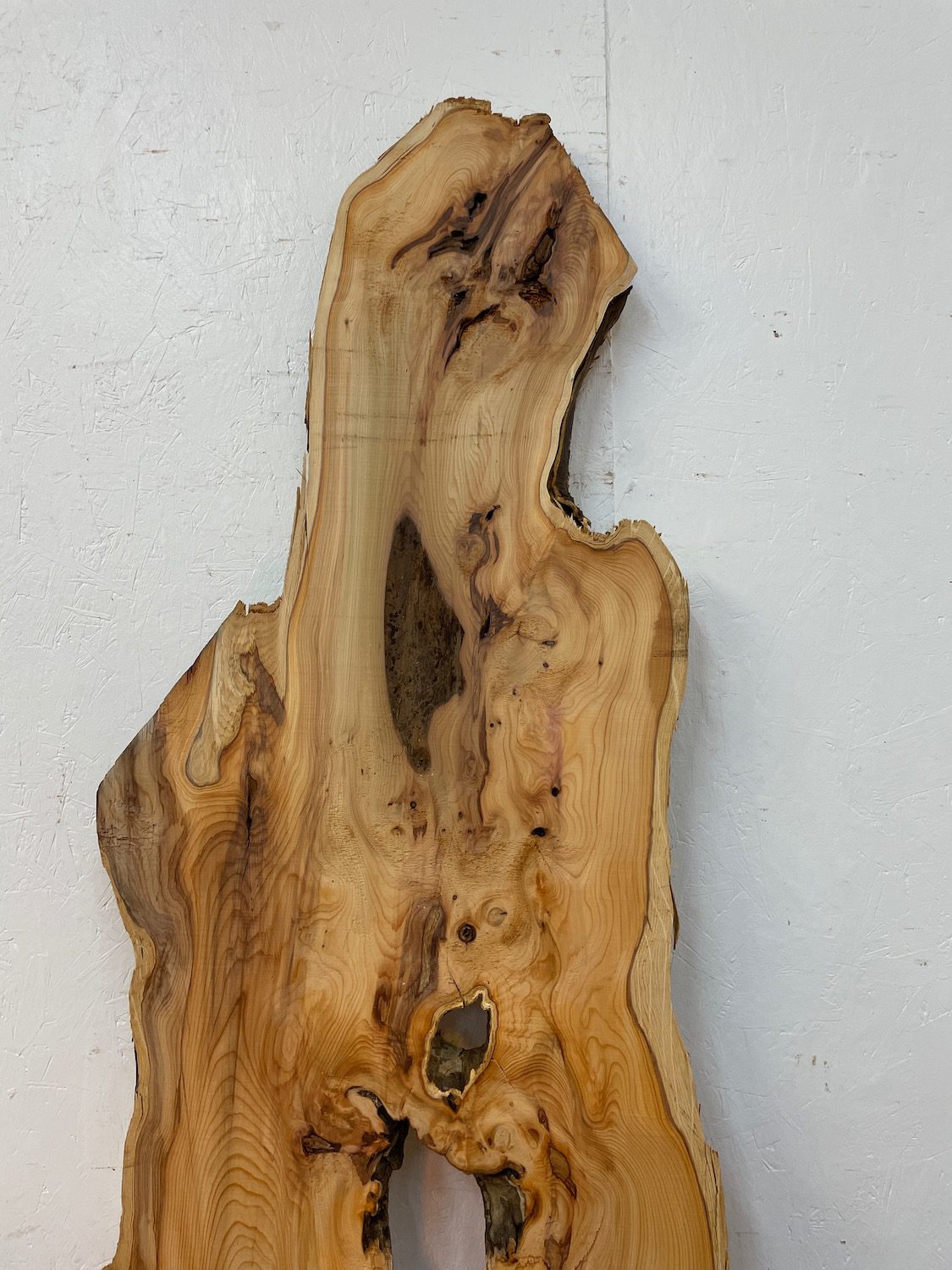 YEW Natural Waney Edge Slab Planed Finish Hardwood Board