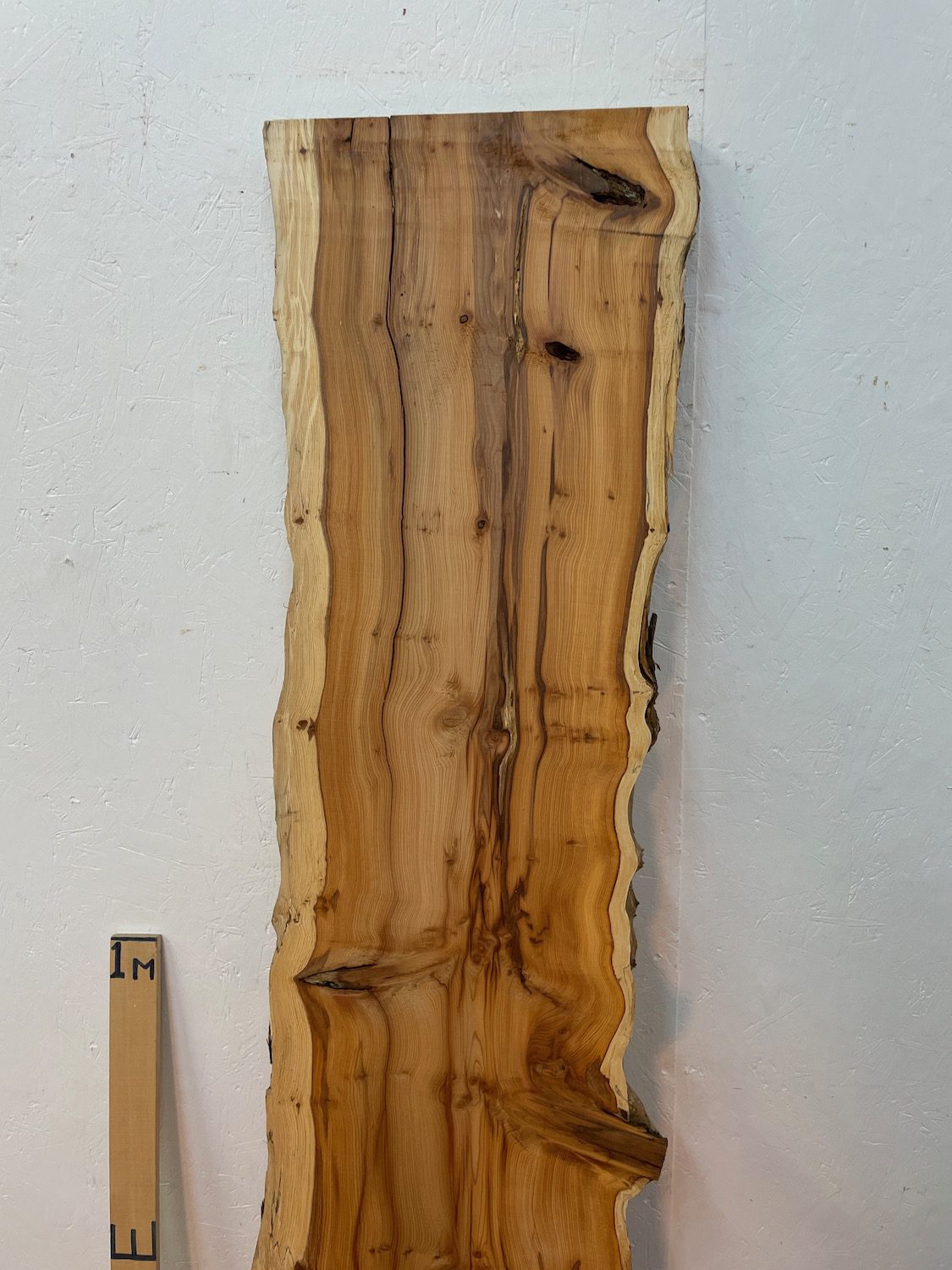 YEW Natural Waney Edge Slab Planed Finish Hardwood Board