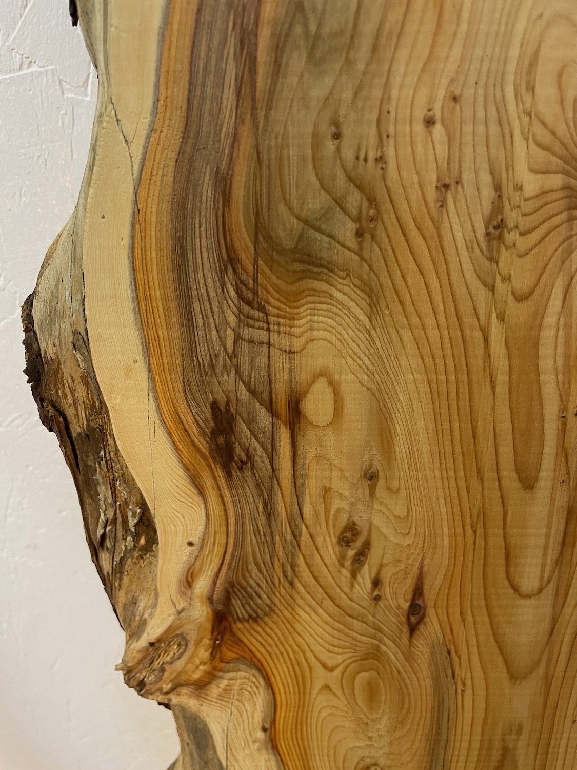 YEW Natural Waney Edge Slab Planed Finish Hardwood Board