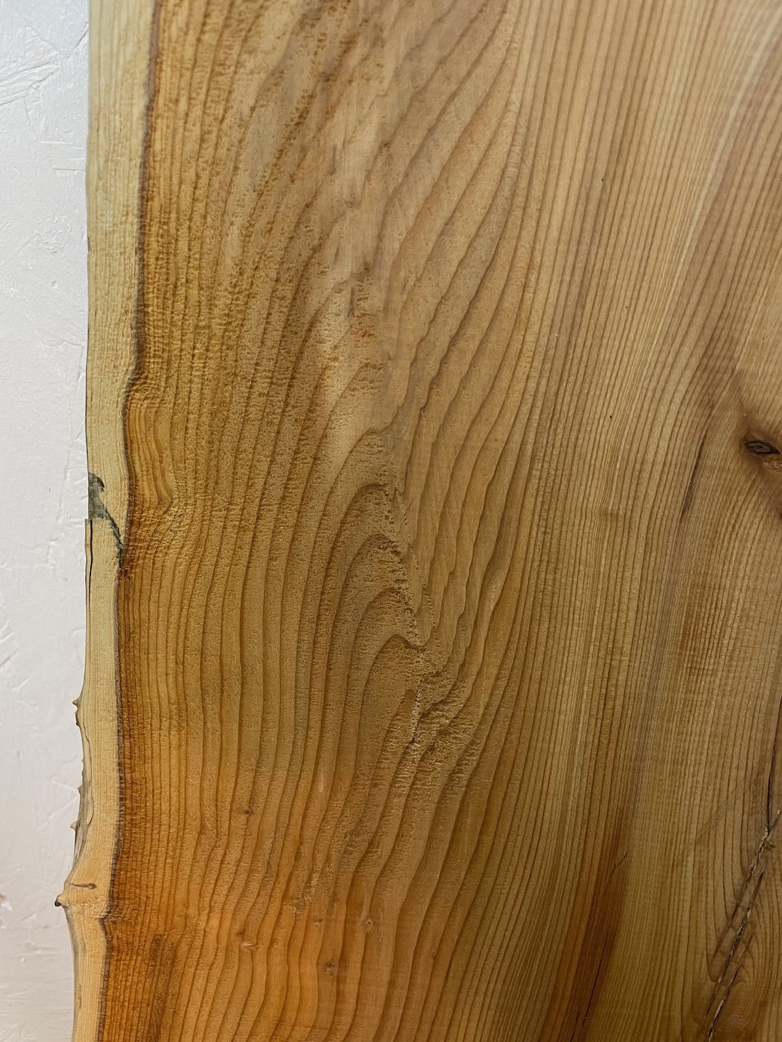 YEW Natural Waney Edge Slab Planed Finish Hardwood Board