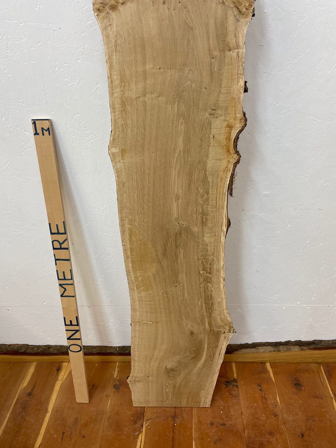 PIPPY OAK Natural Waney Edge Slab Planed Finish Hardwood